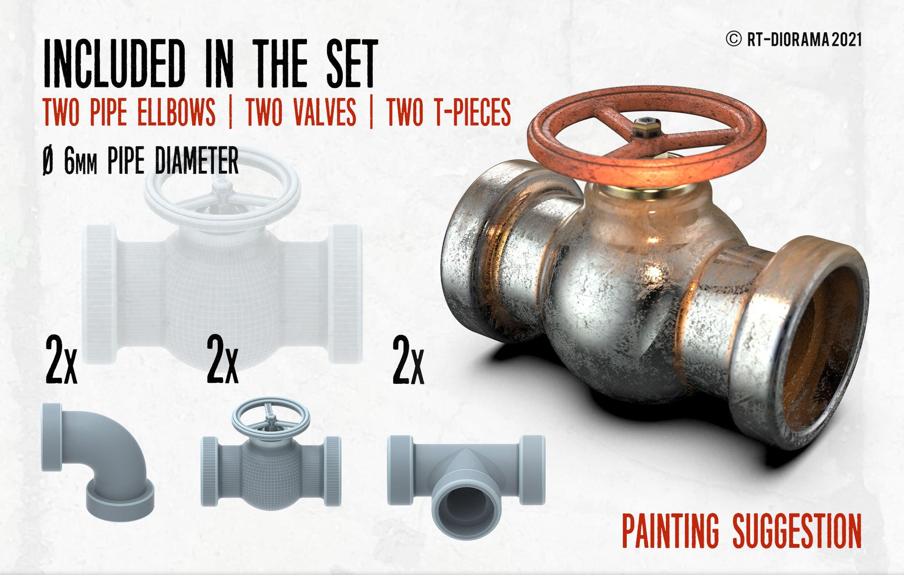 RT DIORAMA 35691 1/35 Pipe Misc. 6mm