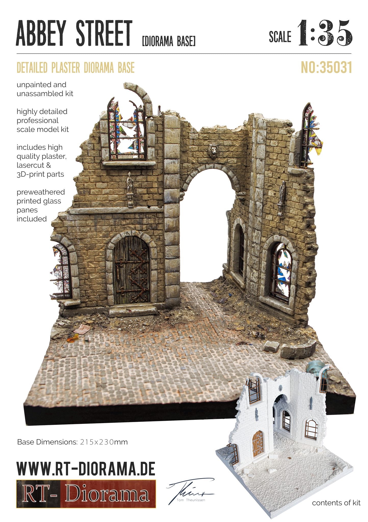 RT DIORAMA 35031 Diorama-Base " Abbey street" 1/35 (Upgraded Ceramic V