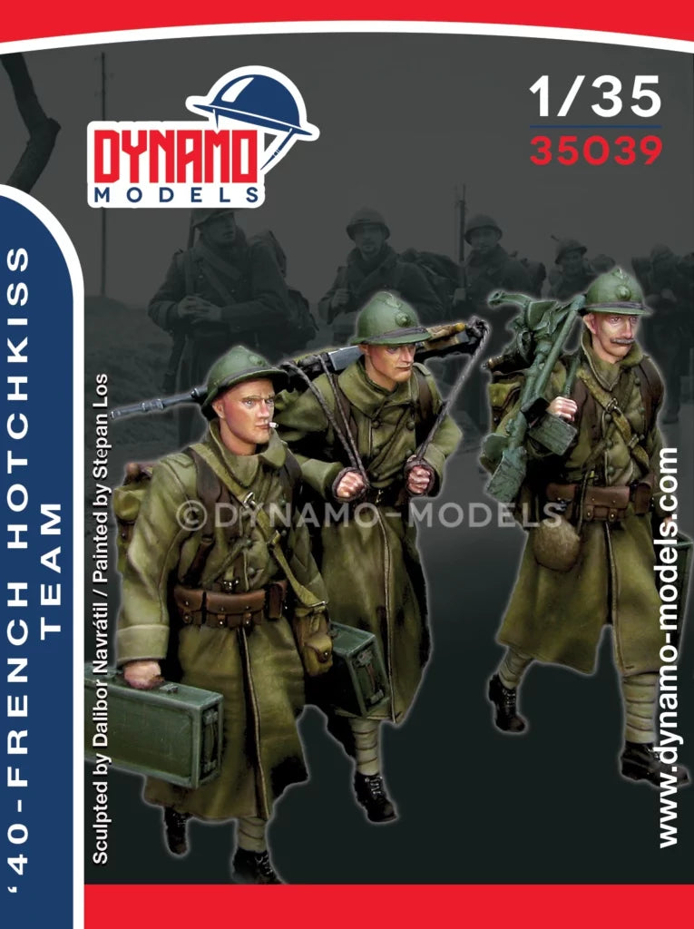 Dynamo DYM35039 1/35 French Hotchkiss Team- 1940 (3 figures)