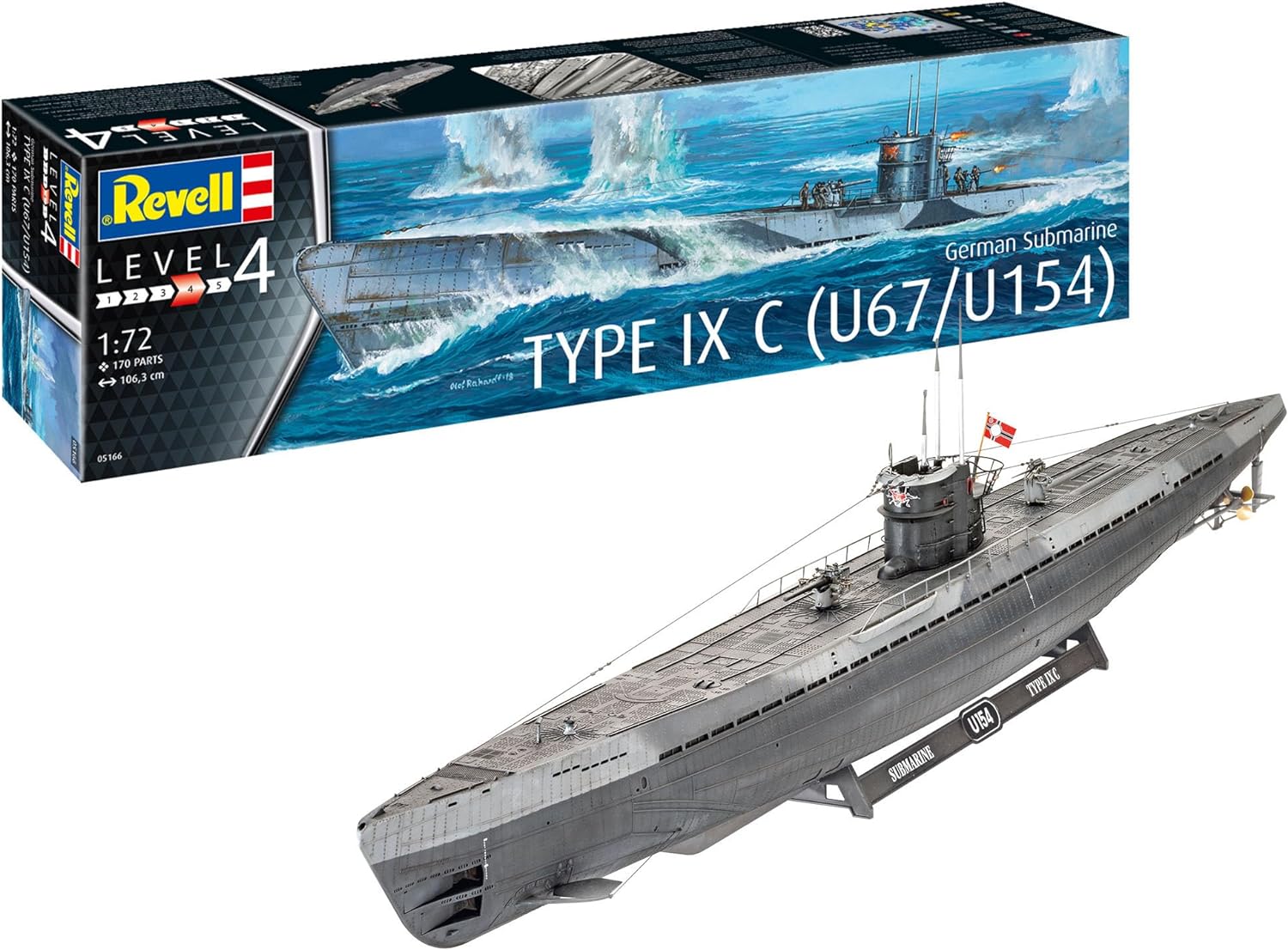 Revell 5166 1/72 German Submarine Type IX C U67/U154