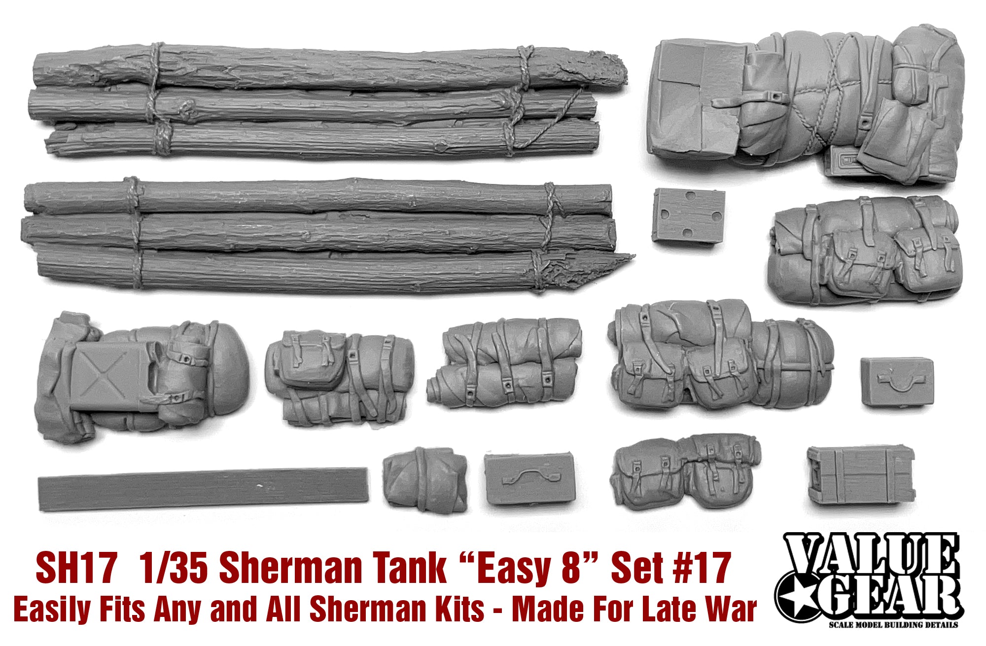 Value Gear SH017 1/35 Sherman Engine Deck Set #17 (12 Pieces) "Easy 8