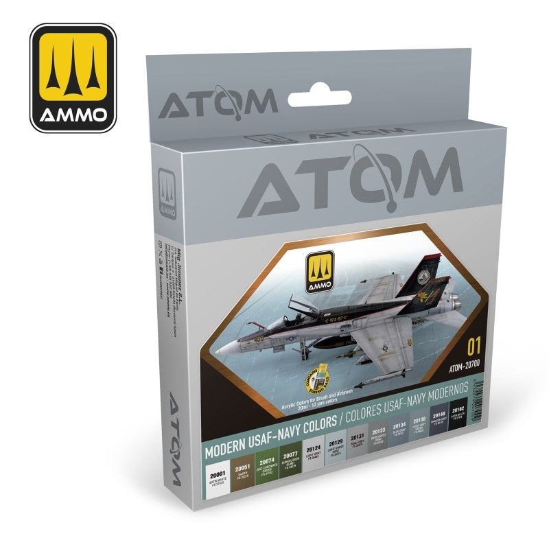 AMMO by Mig 20700 ATOM Modern USAF-NAVY Colors Set