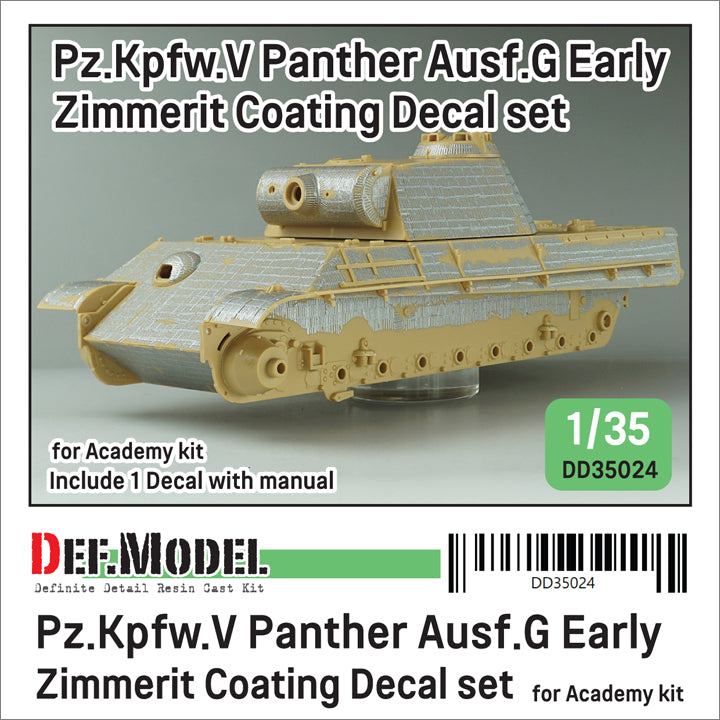 Def Model DD35024 1/35 Panther Ausf.G Early Zimmerit Coating Decal set