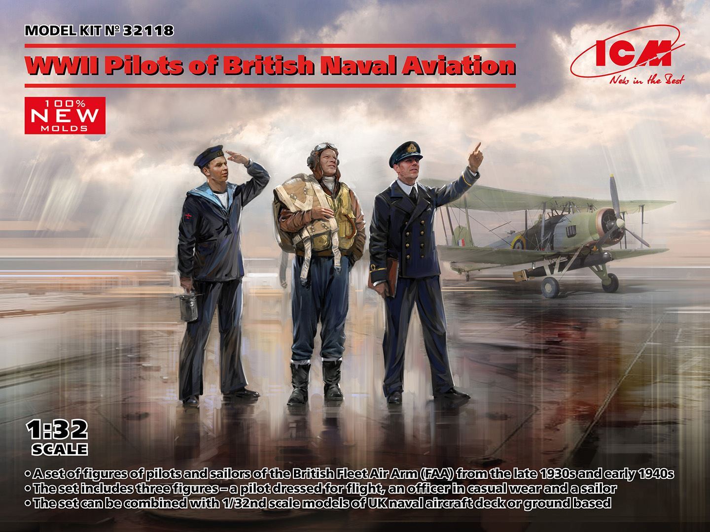 ICM 32118 1/32 WWII Pilots of British Naval Aviation (100% new molds),
