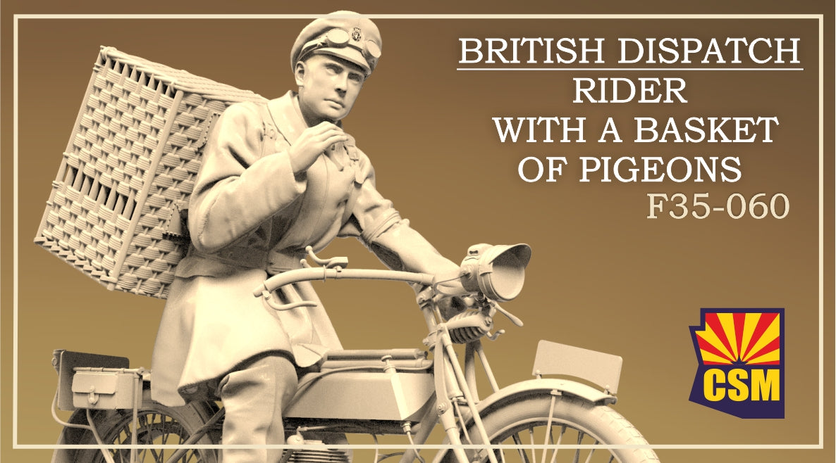 Copper State Models F35060 1/35 British Dispatch Rider with a basket o