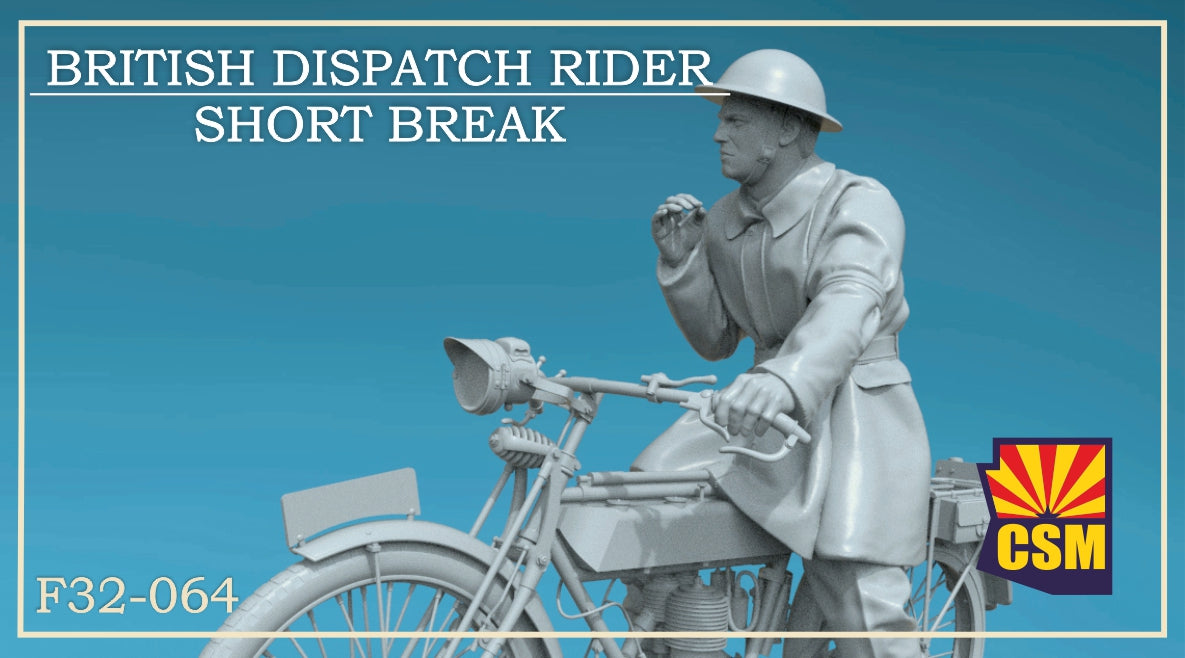 Copper State Models F32064 1/32 British Dispatch Rider on a short brea
