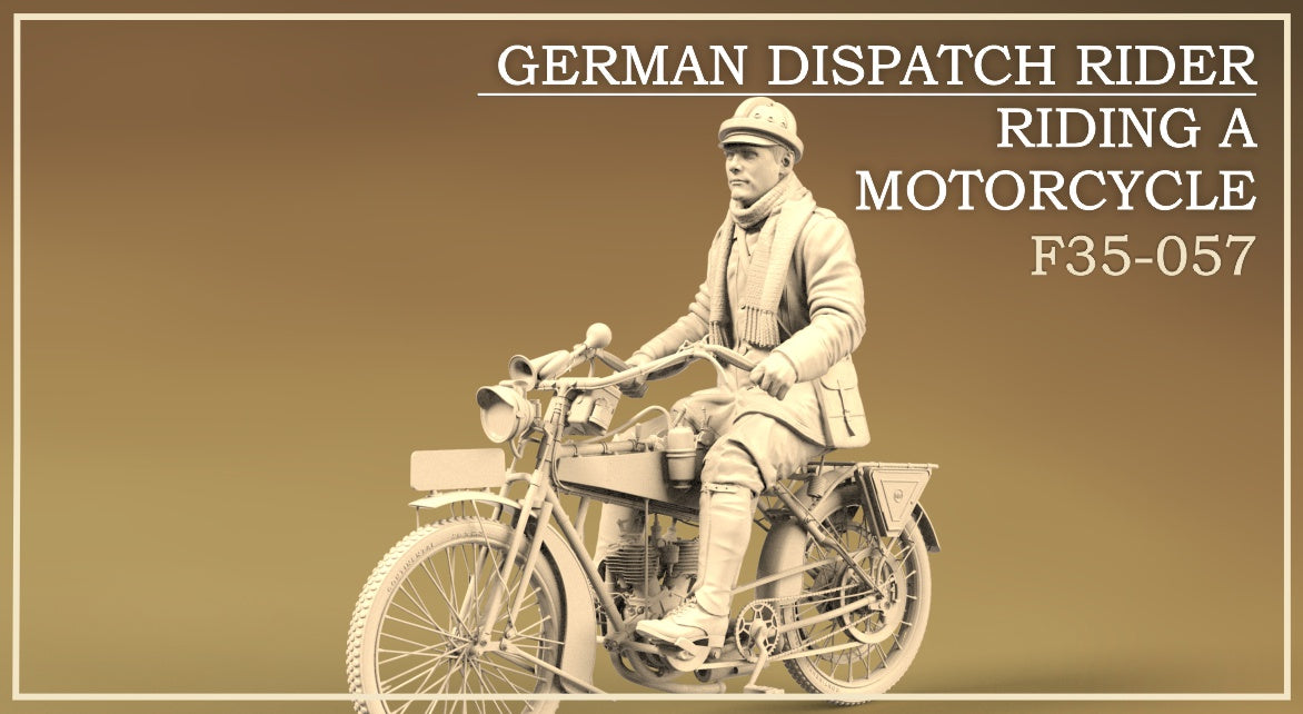 Copper State Models F35057 1/35 German Dispatch Rider riding a motorcy