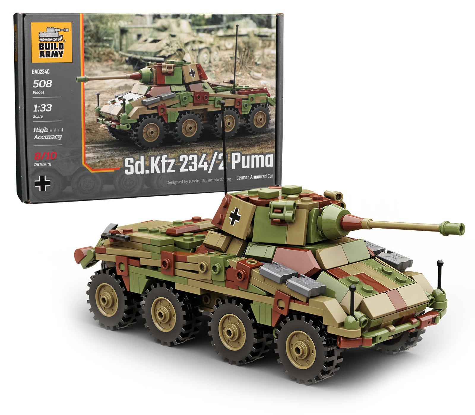 Build Army BA0234C WW2 German Puma Armoured Wheeled Vehicle Sd.Kfz. 23