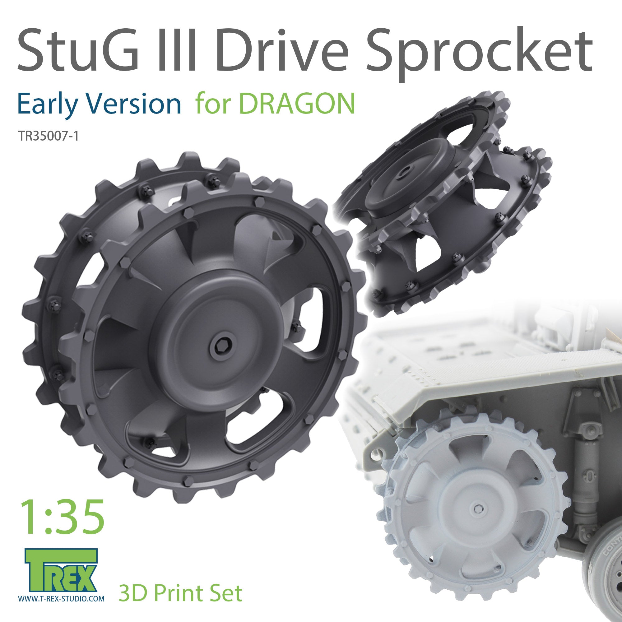 T-Rex 35007-1 1/35 StuG.III Sprocket Set (Early Version) for Dragon