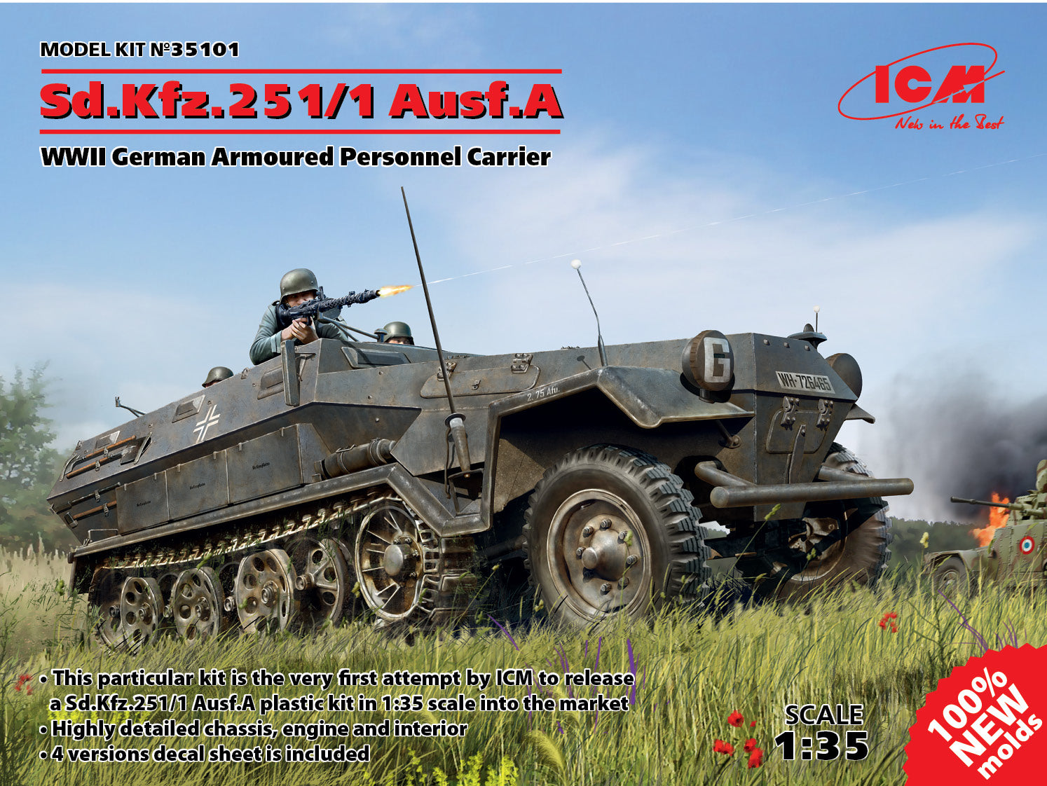ICM 35101 1/35 Sd.Kfz.251/1 Ausf.A, WWII German Armoured Personnel Car