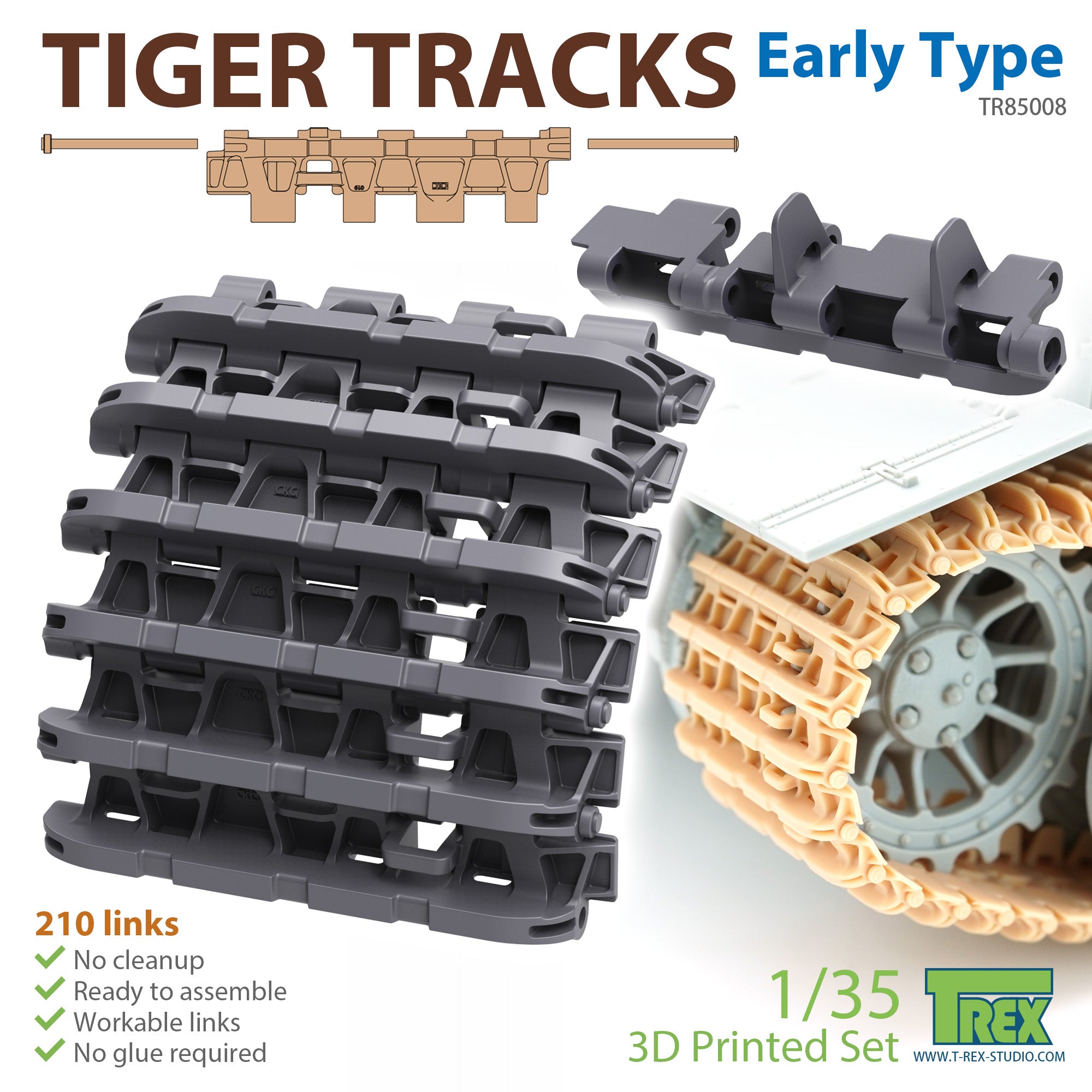 T-Rex 85008 1/35 Tiger Tracks Early Type