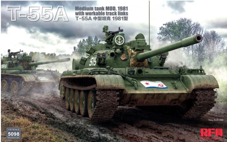 Rye Field Model 5098 1/35 T-55A Medium Tank Mod. 1981 with workable tr