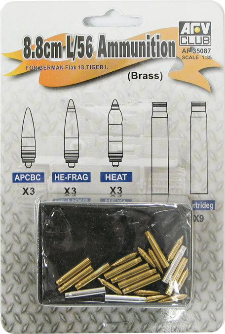 AFV Club 35087 8.8cm/L56 AMMO SET (BRASS+ALUMINUM)