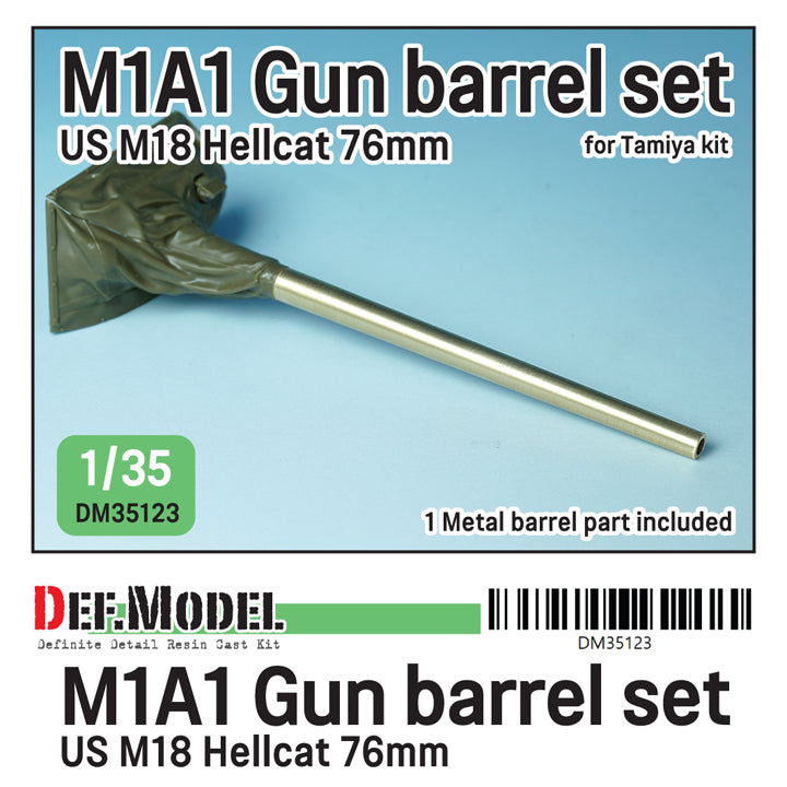 Def Model DM35123 1/35 US M18 Hellcat TD M1A1 Gun barrel set for Tamiy